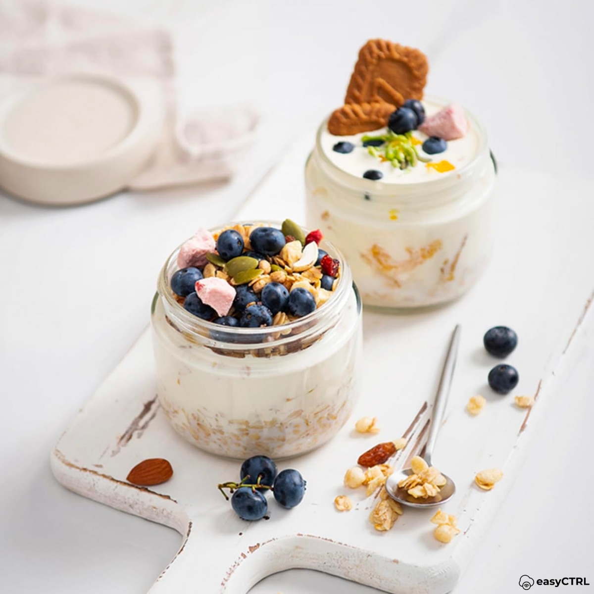 Set 4 borcane depozitare alimente, sticla, capac cu filet, 330 ml - eMAG.ro