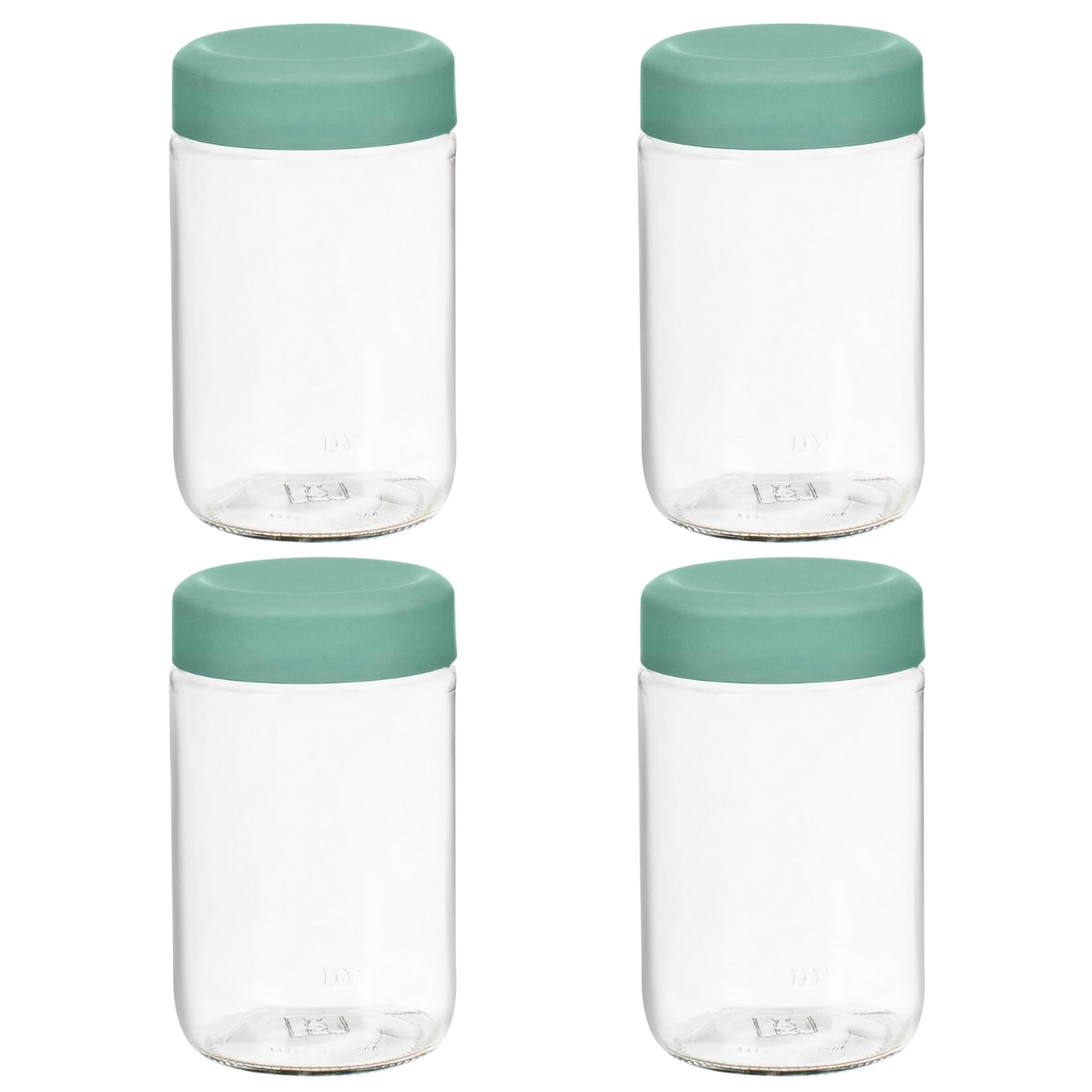 Set 4 borcane depozitare alimente, sticla, capac cu filet, 660 ml - eMAG.ro