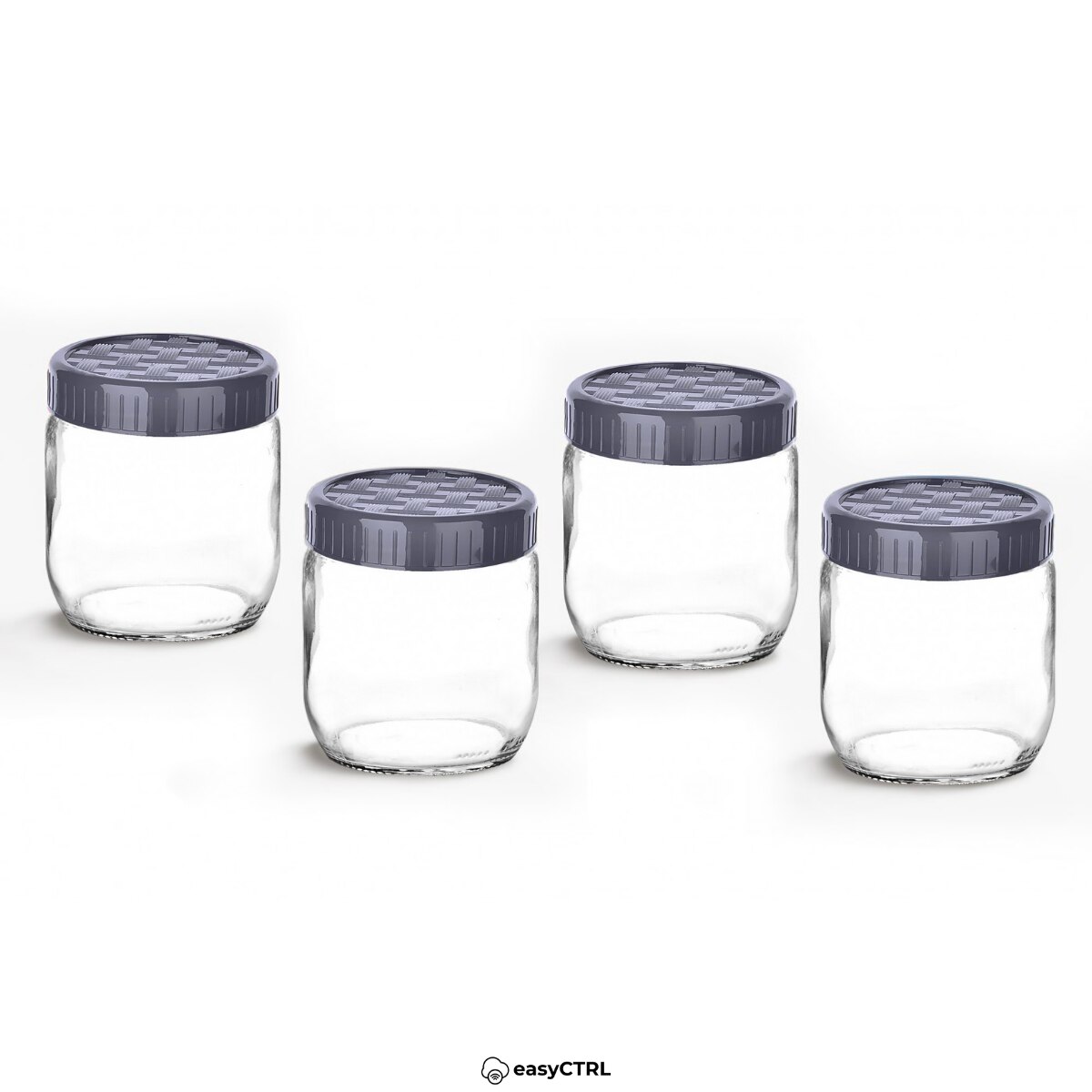 Set 5 borcane depozitare alimente, sticla, capac cu filet, 300 ml - eMAG.ro