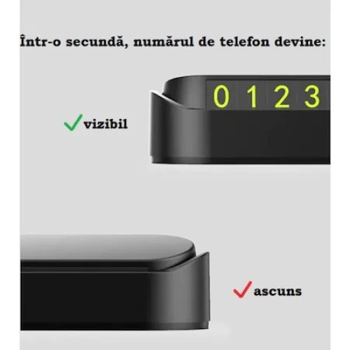 Suport Numar Telefon Bord, Parcare Temporara, Negru, Miromoto® - eMAG.ro