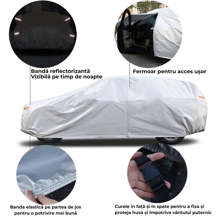 Prelata Auto Gri 3 Straturi Elindor®, Toate Anotimpurile, Husa ...