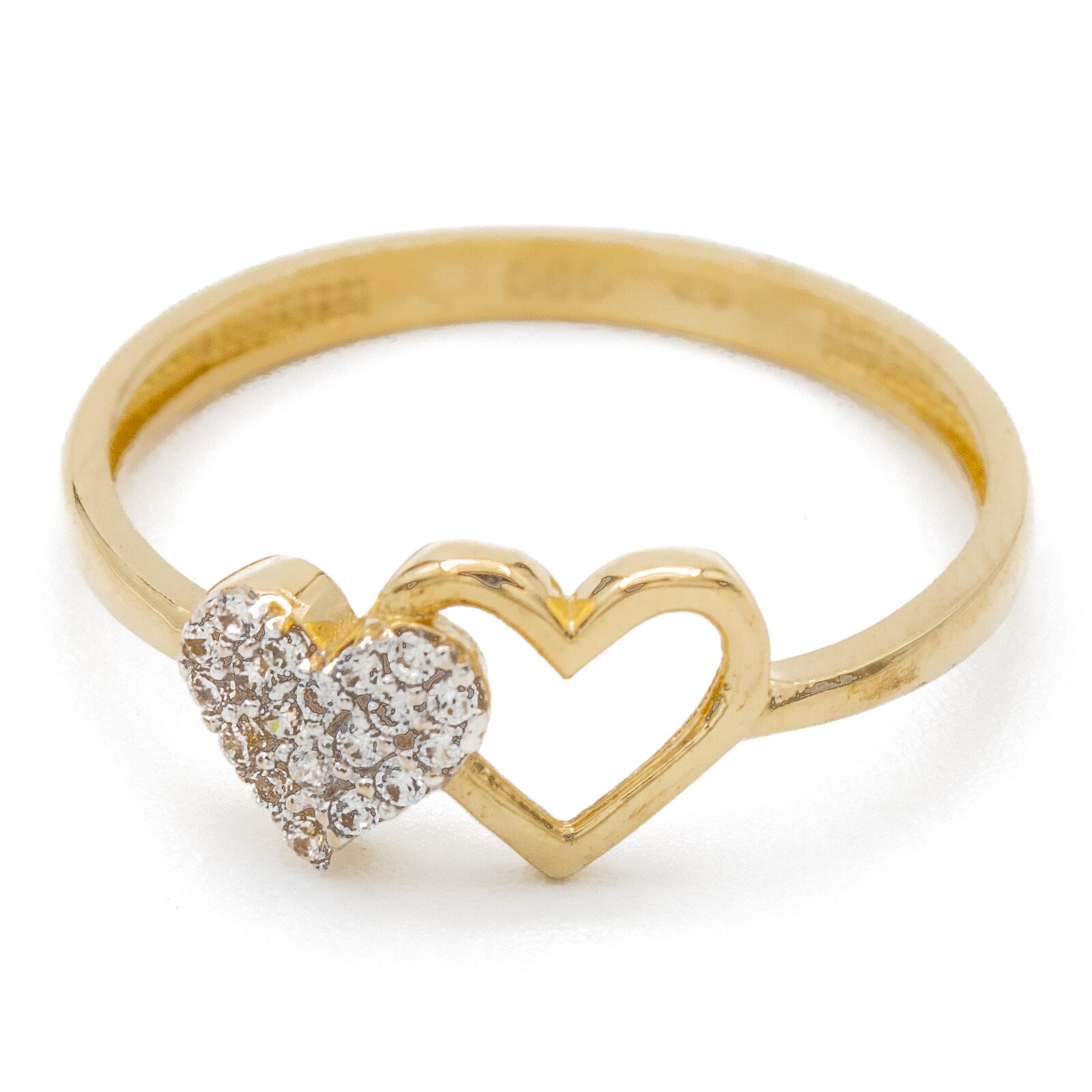 Inel Doua Inimi Aur 14k, Masura 15(55) - eMAG.ro