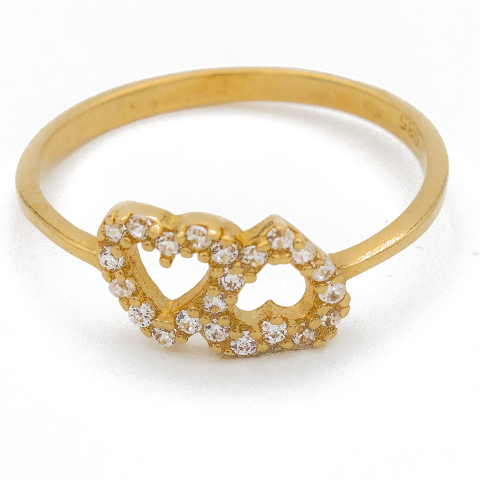 Inel Doua Inimioare Aur 14k - eMAG.ro