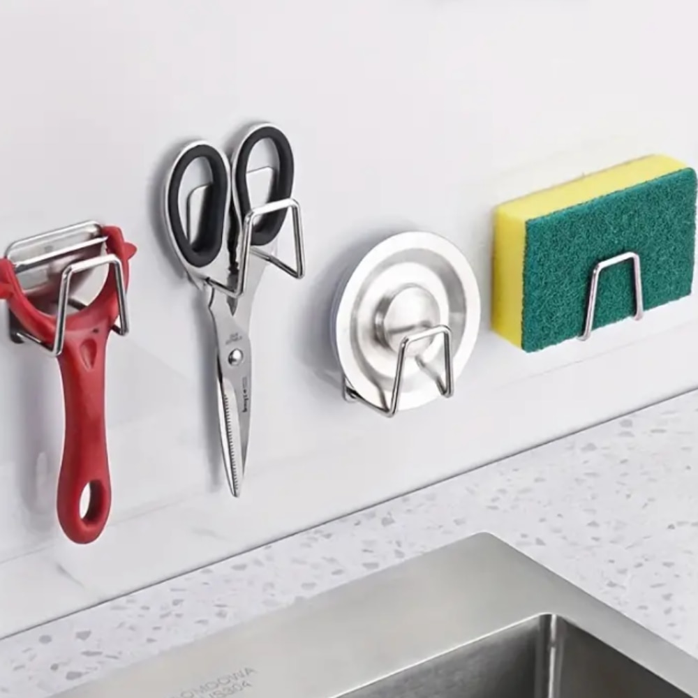 Suport burete vase autoadeziv, universal, otel, 5x5cm, argintiu - eMAG.ro