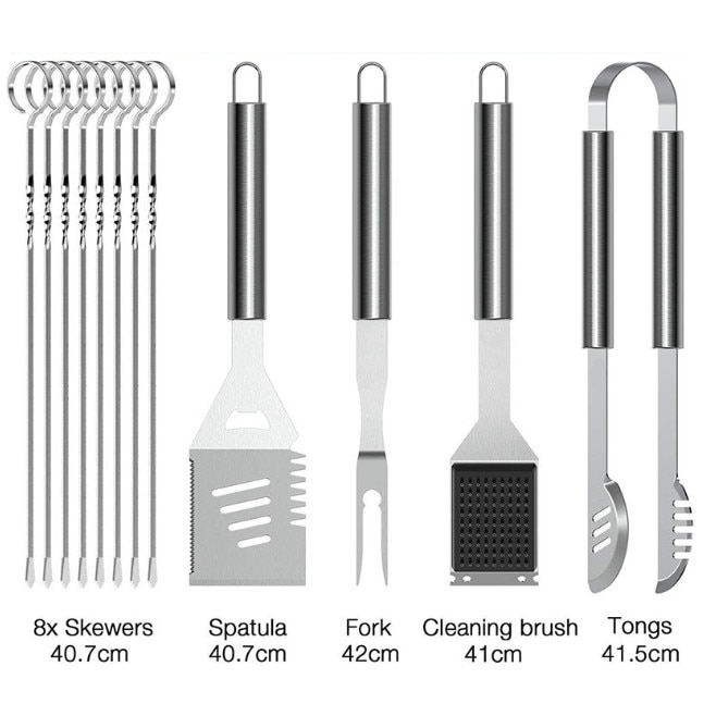 Set de gratar din 35 de piese, Inox, Multicolor - eMAG.ro