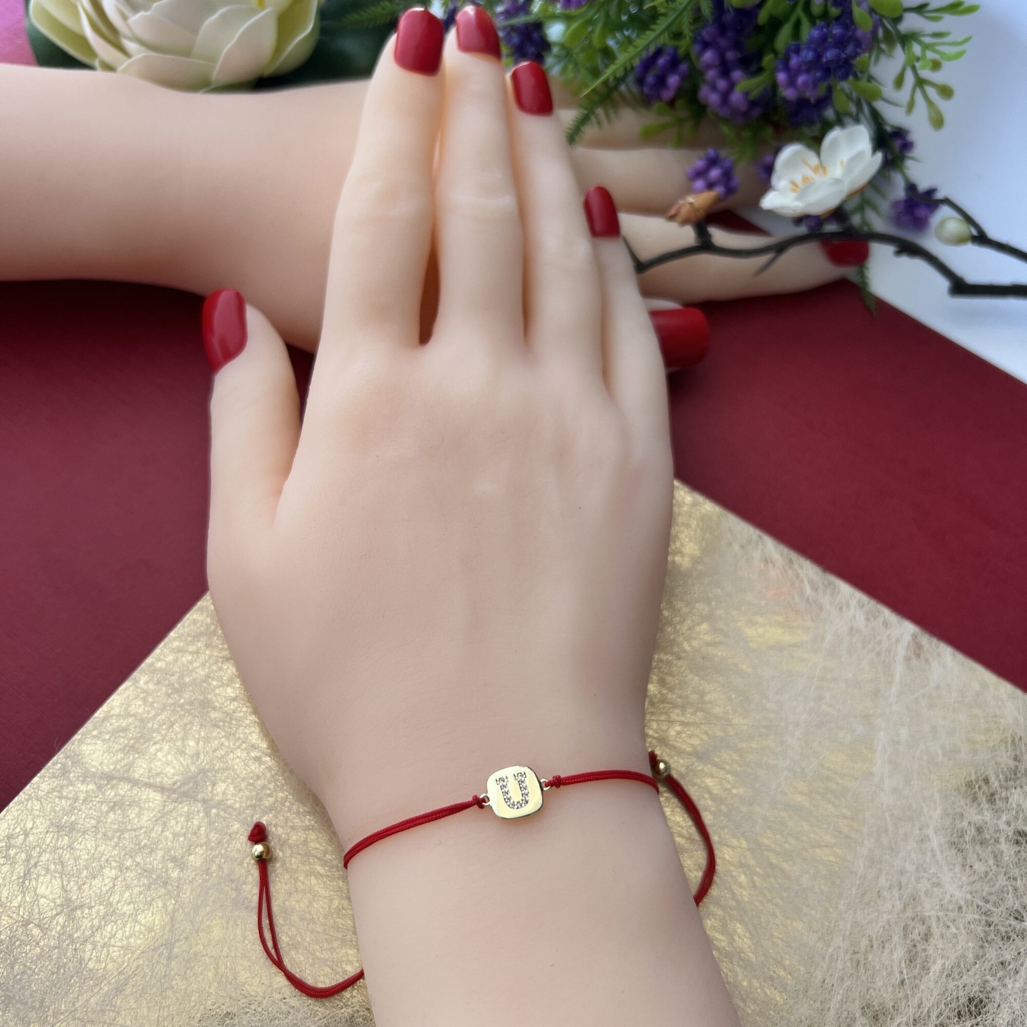 Bratara Initiala Gold Plated Litera U - eMAG.ro