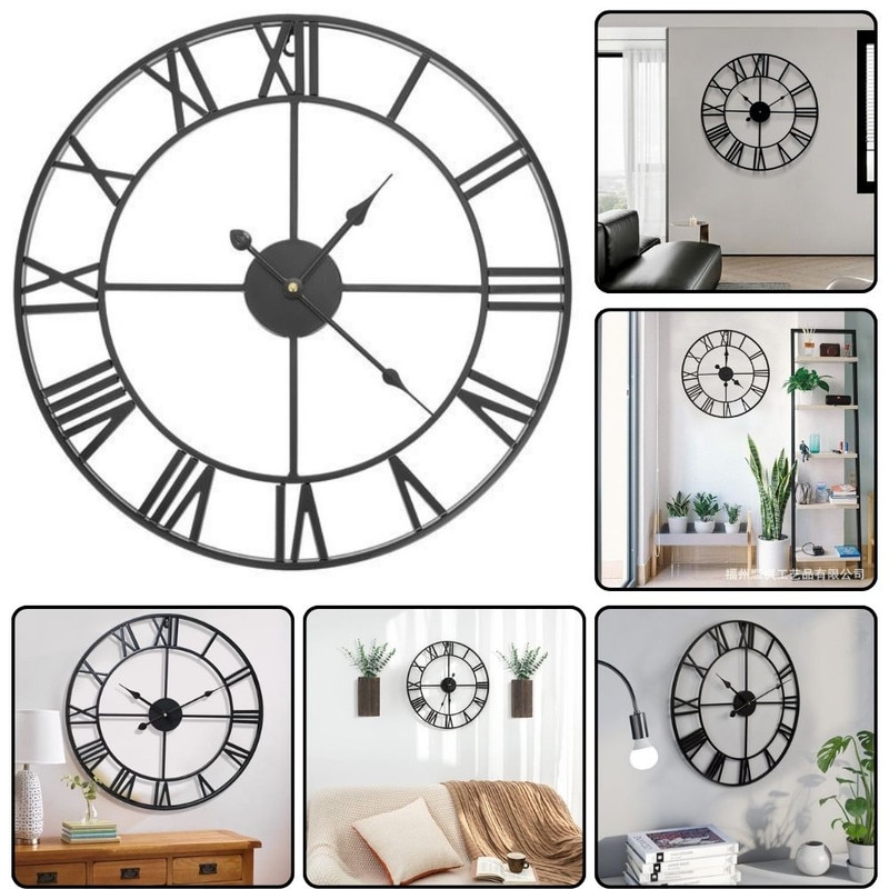 Ceas de perete Mercaton®, Model Vintage cu numere romane, Diametru 48 ...