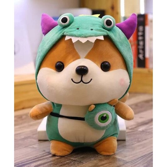 Mascota de plus, Plush, Caine Corgi Shiba intr-un costum de Dinozaur, 0 ...