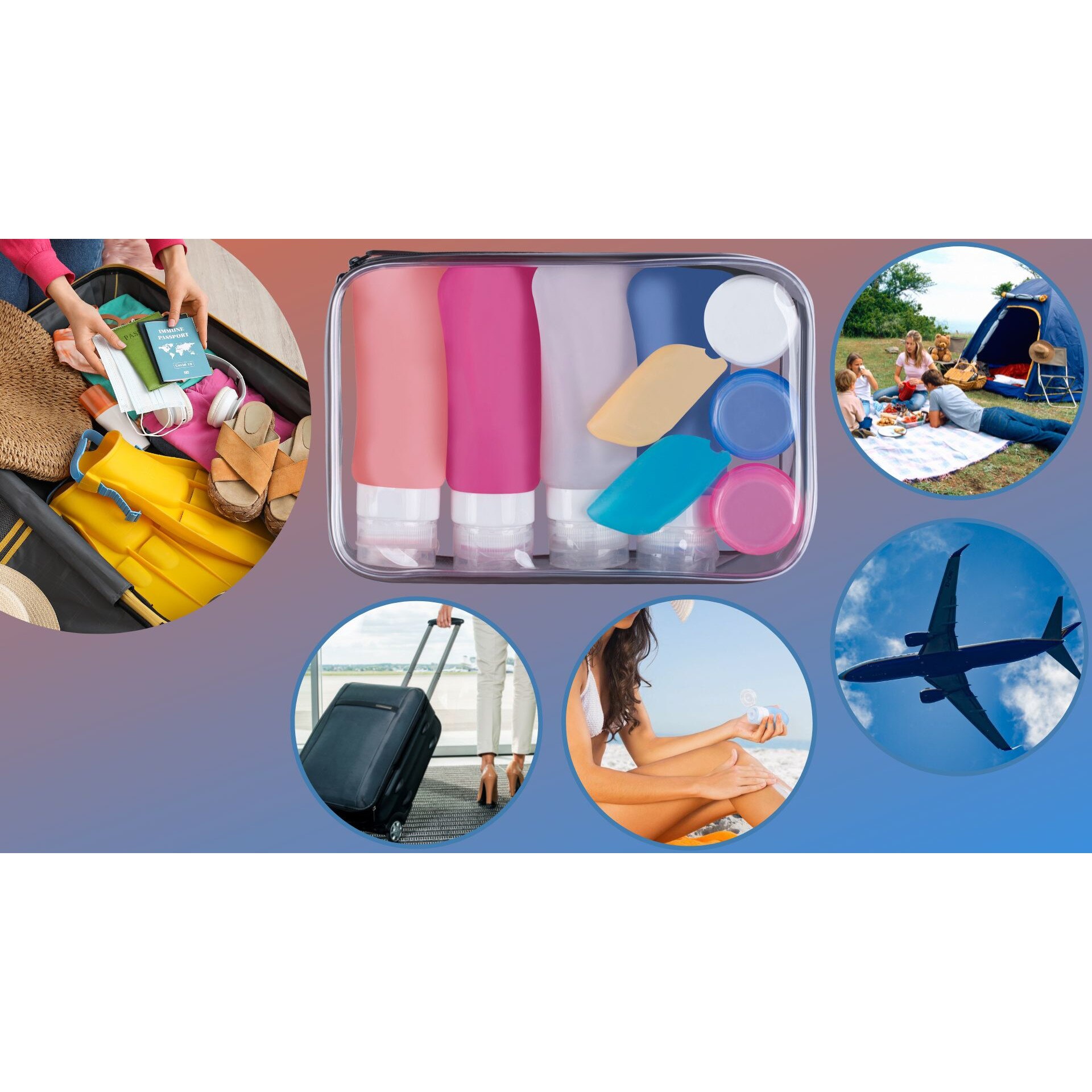 Set de recipiente, sticle pentru lichide, multicolore - eMAG.ro