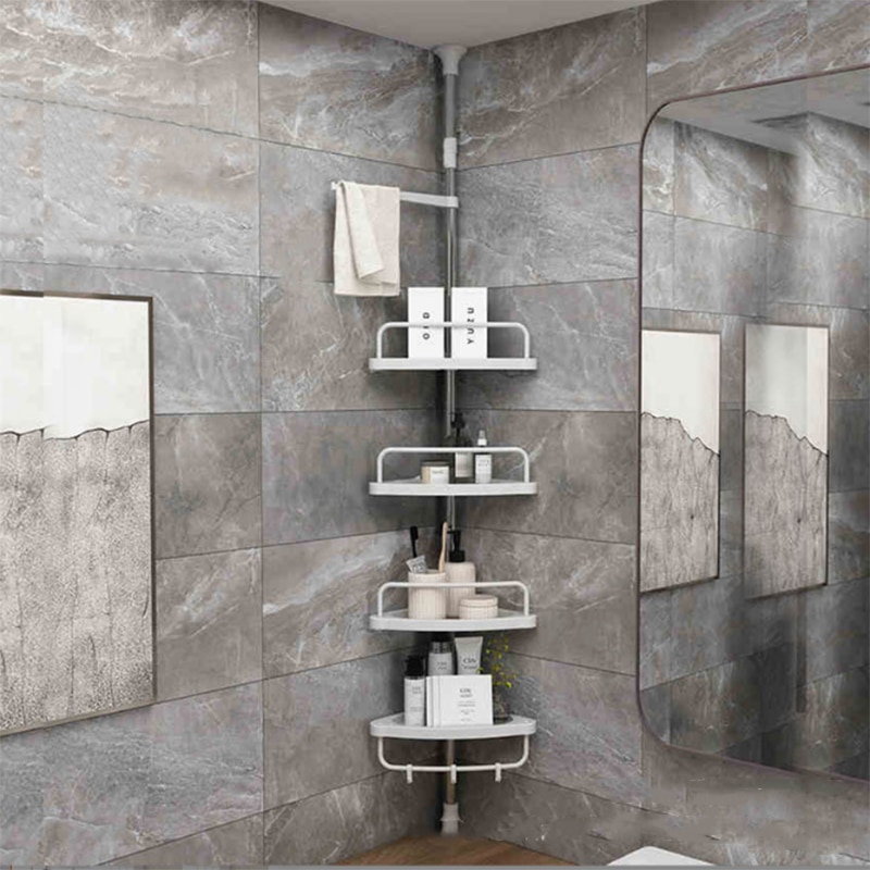 Raft de colt pentru baie, telescopic, anti-alunecare, dus, alb, Muvu ...