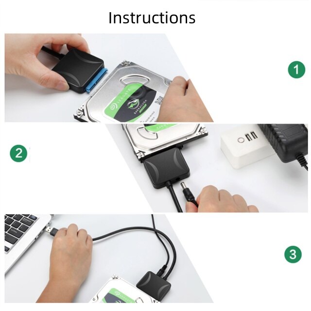 Cablu adaptor USB 3.0 la SATA pentru unitati SSD/HDD de 3,5/2,5 inchi ...