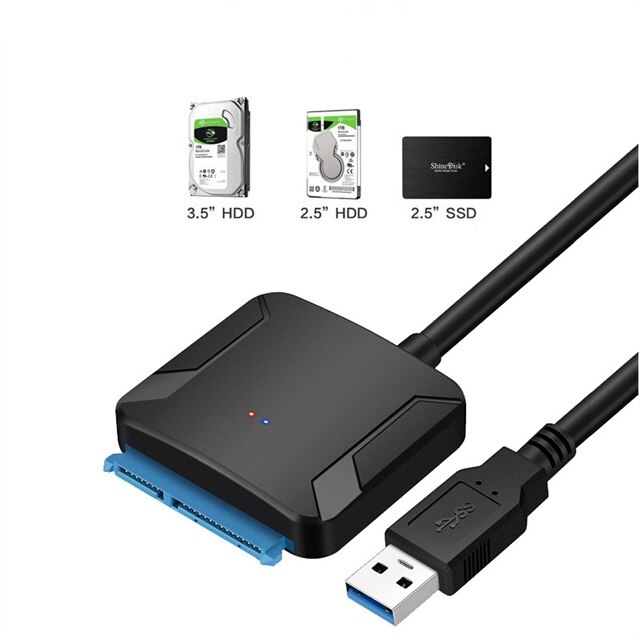 Cablu adaptor USB 3.0 la SATA pentru unitati SSD/HDD de 3,5/2,5 inchi ...