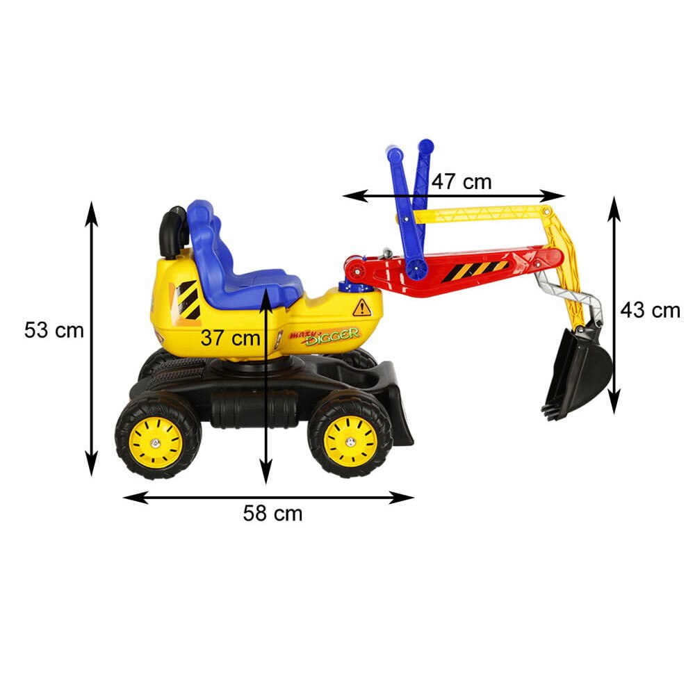 Set de jucarii de constructii pentru copii, excavator mare, multicolor ...