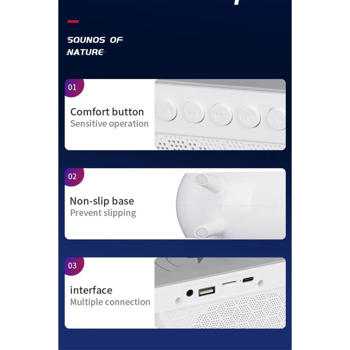 Boxa bluetooth, lampa led cu lumini ambientale si incarcator wireless ...