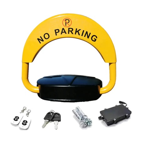 Blocator loc parcare automat cu 2 telecomenzi, alarma, acumulator ...