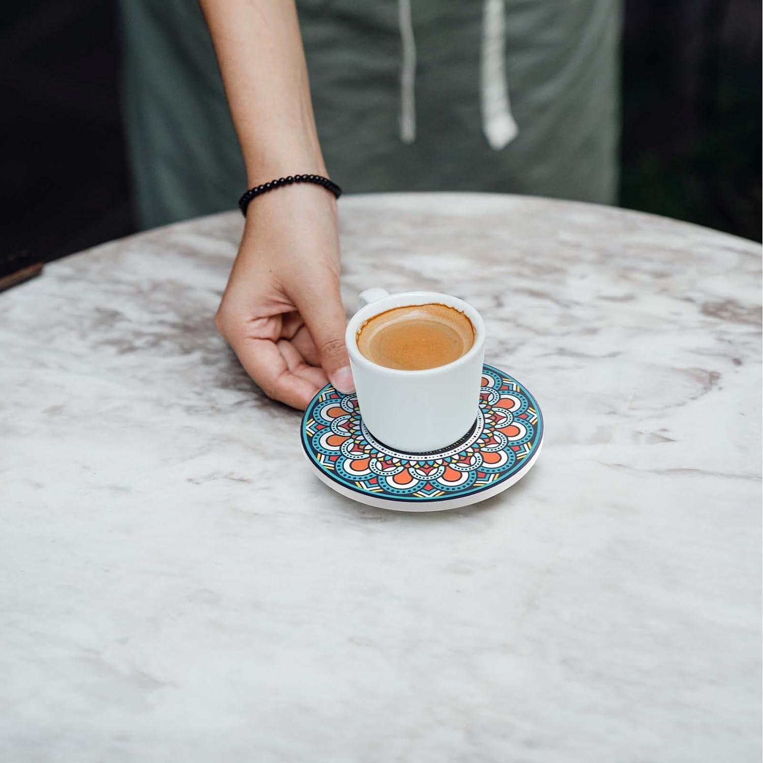 Set de 6 suporturi de pahare, JENUOS®, diametru 12 cm, coaster ...