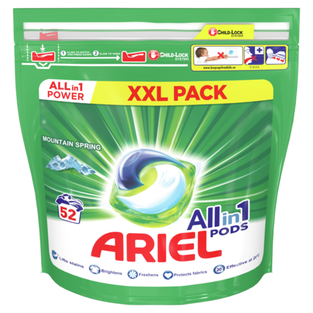 Ariel All in One PODS Mountain Spring kapszula mosószer, 52 mosás - eMAG.hu