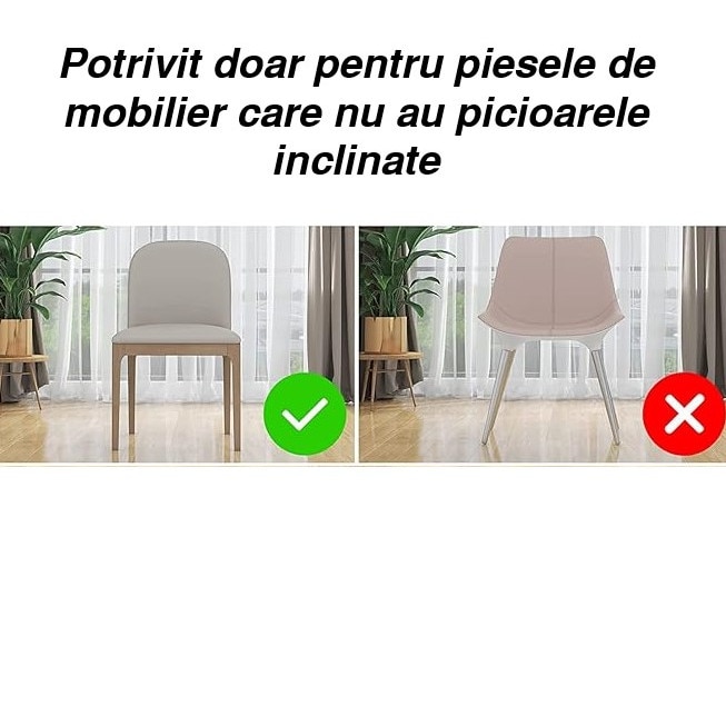 Set 4 inaltatoare pentru mobila, circumferinta reglabila, inaltime 5 cm ...