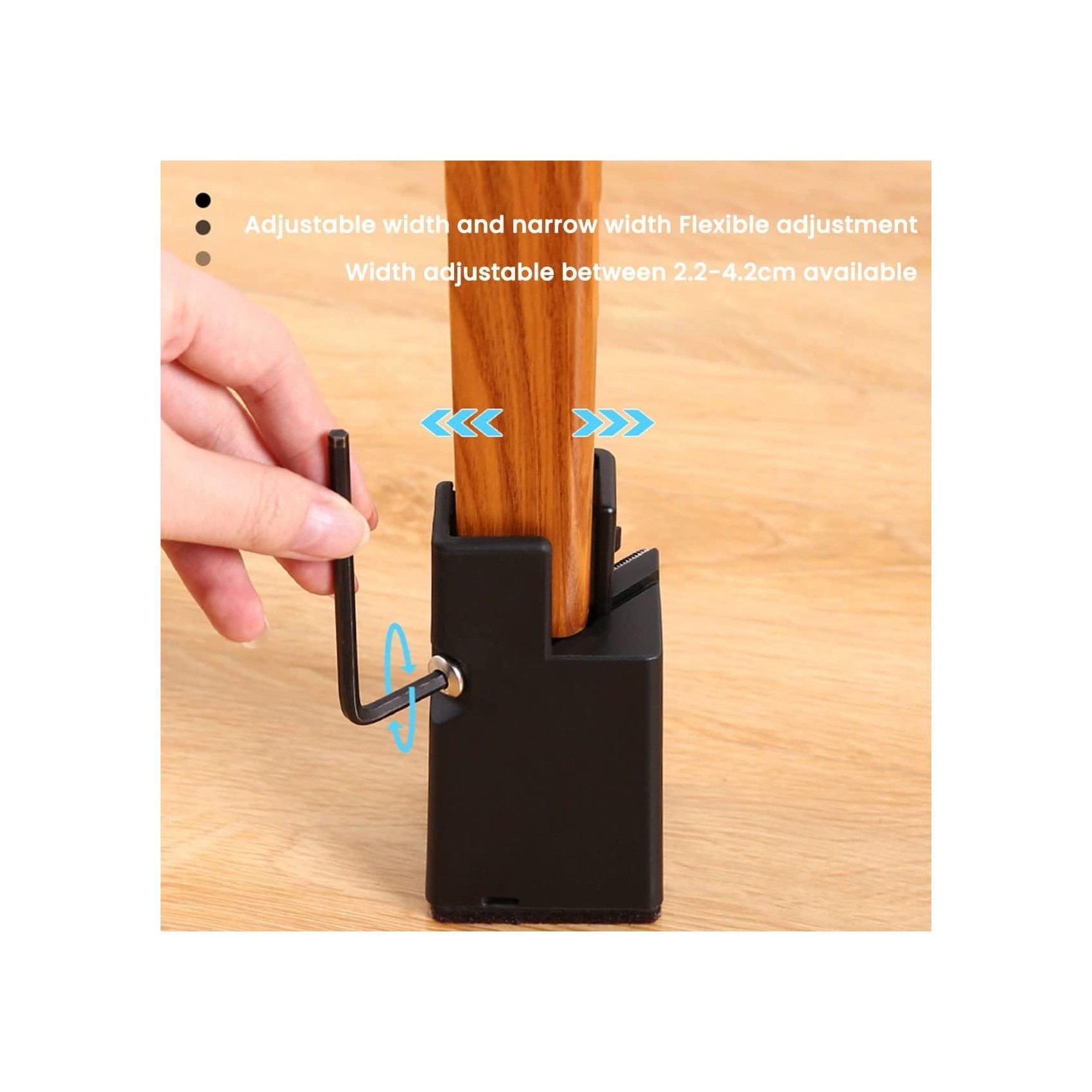 Set 4 inaltatoare pentru mobila, circumferinta reglabila, inaltime 5 cm ...