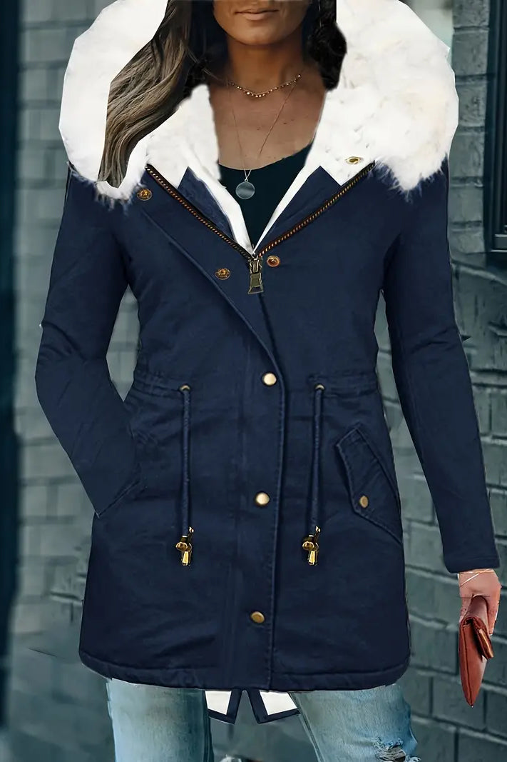 Geaca casual imblanita cu gluga atasata - eMAG.ro