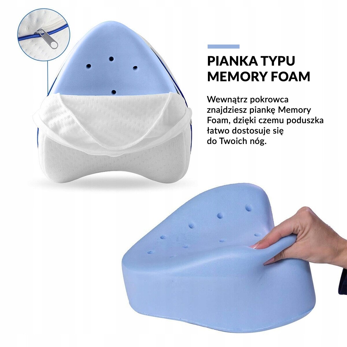 Perna ortopedica picioare, DomowySwiat, Spuma termoelastica, Alb - eMAG.ro