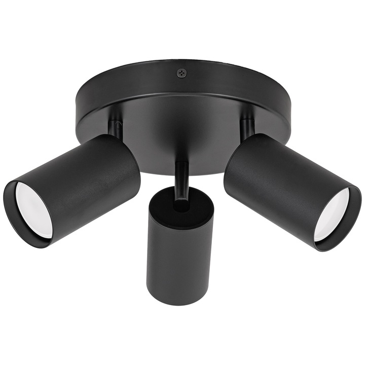 Plafoniera cu spot, Ledhoff, LED 3x GU10, max 35W, rotunda, 18cm, fara ...