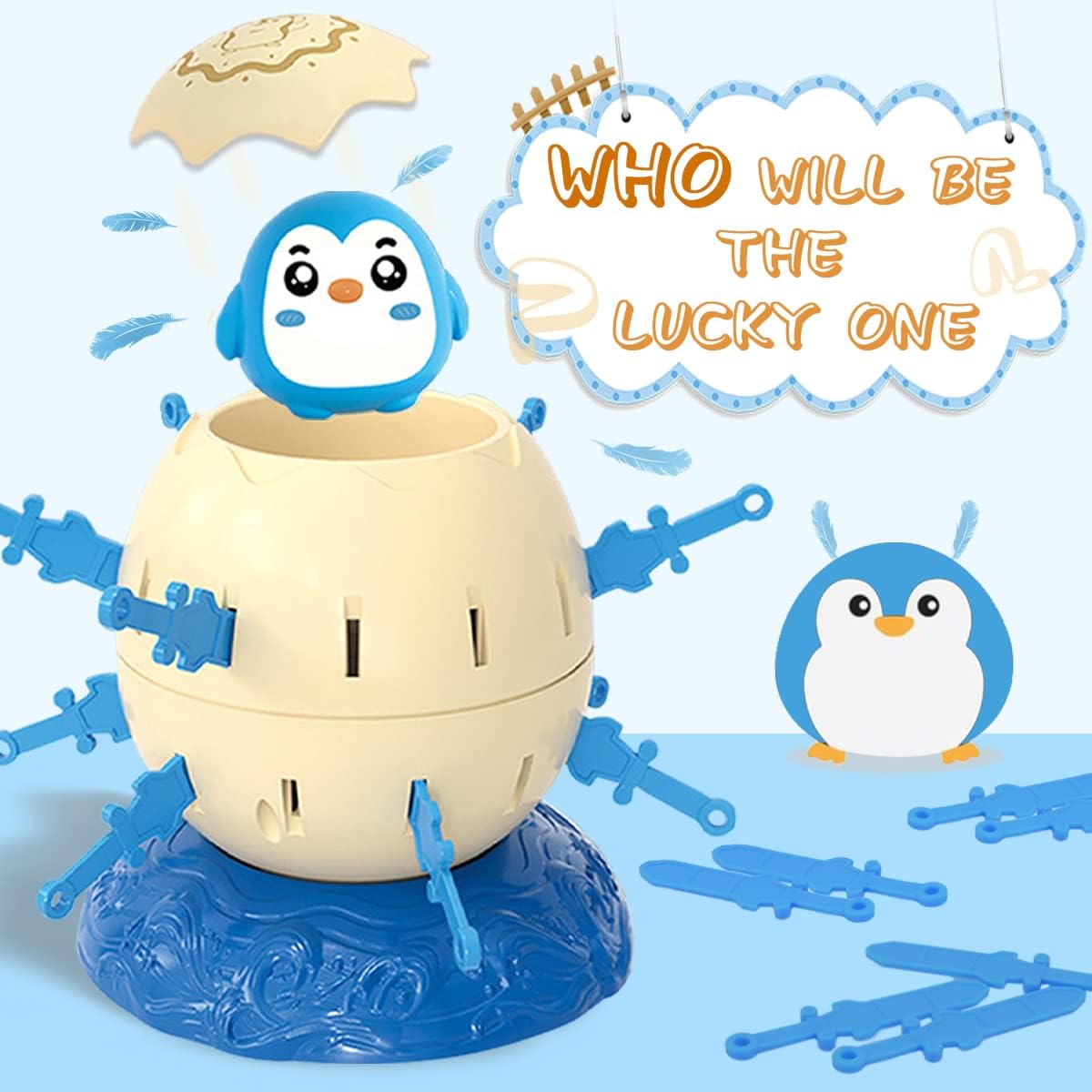 Mini joc pop-up pentru copii, Plastic, 3 ani+, Albastru, pinguin - eMAG.ro