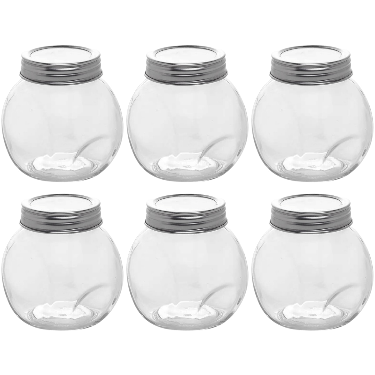 Set 6 borcane depozitare condimente si alimente, sticla, capac metalic ...