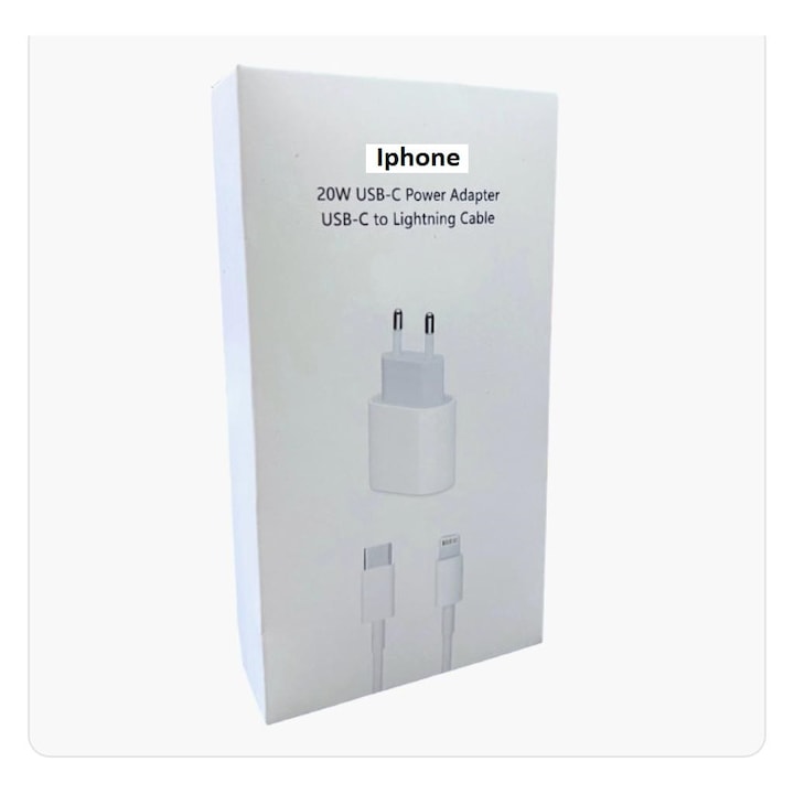 Incarcator Iphone 20w USB-C Power Adapter USB-C to Lightning Cable ...