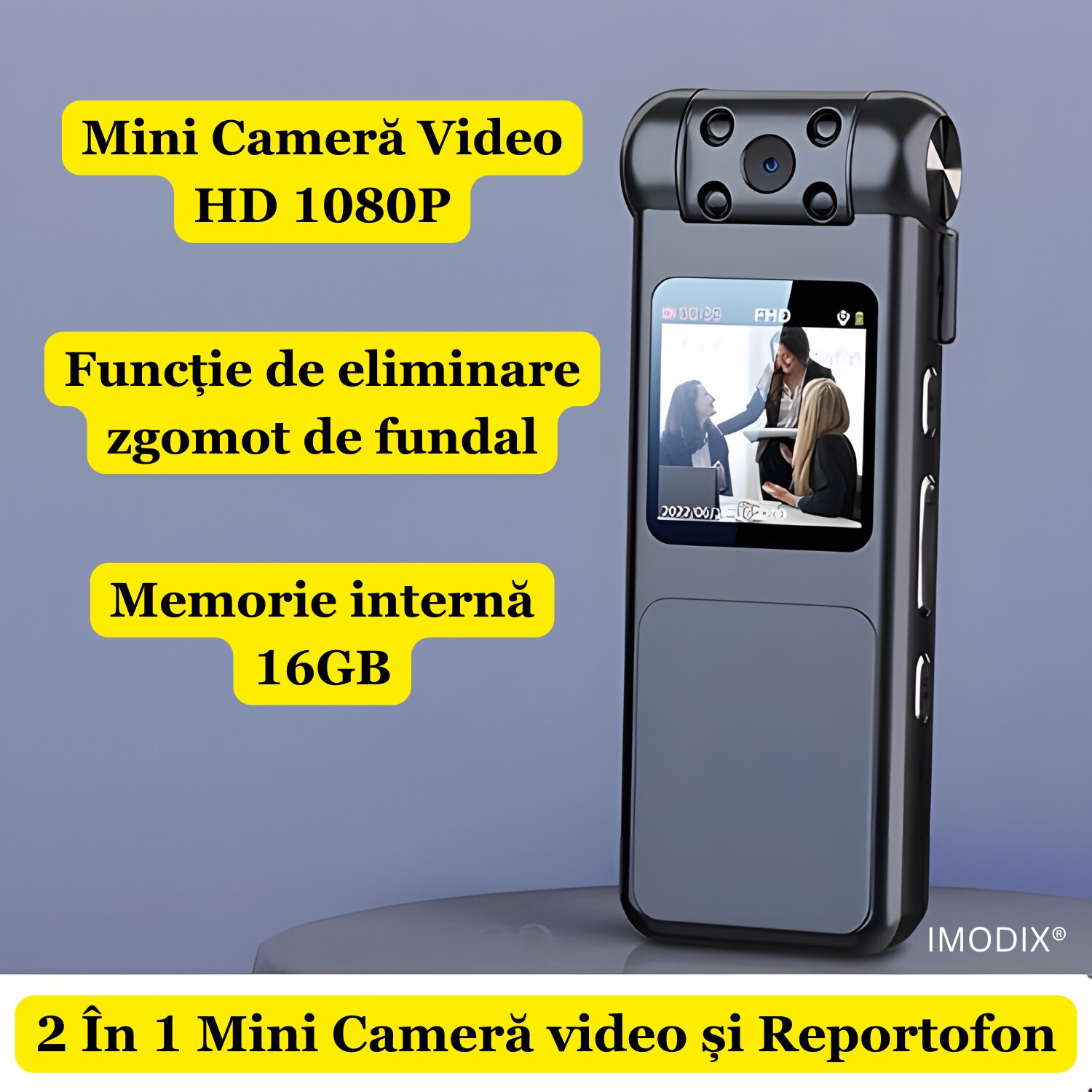 Mini Camera Video Portabila, IMODIX®, Ecran 1.3-inch, Rezolutie 1080p ...