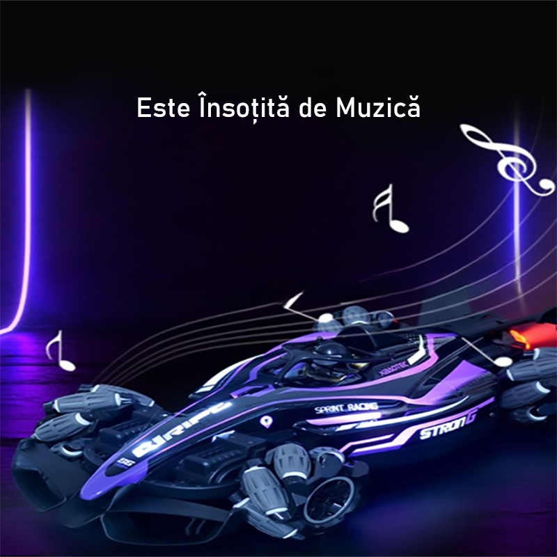 Masina de curse cu telecomanda RC, 360 grade, mov - eMAG.ro