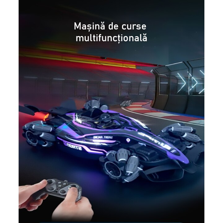 Masina de curse cu telecomanda RC, 360 grade, mov - eMAG.ro