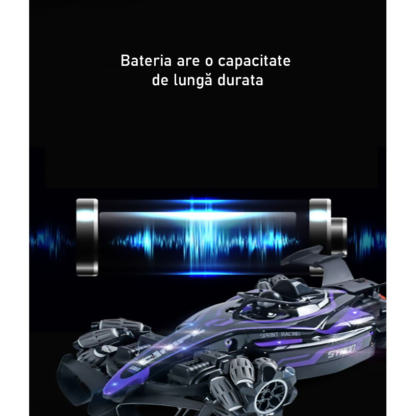 Masina de curse cu telecomanda RC, 360 grade, mov - eMAG.ro