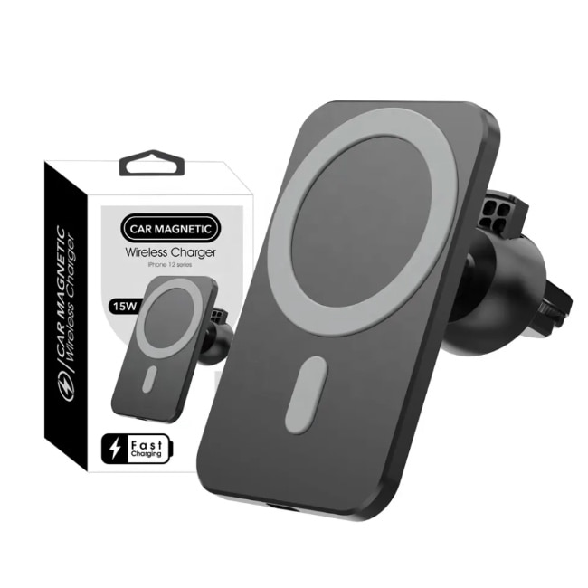 Incarcator auto wireless magnetic MagSafe, 15W, rotire 360 grade - eMAG.ro
