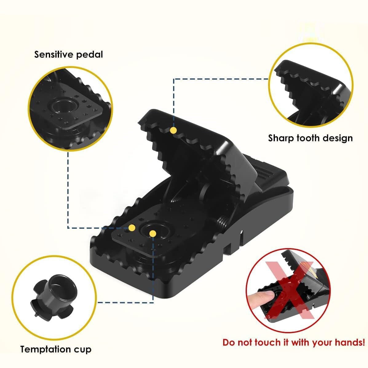 Set 4 capcane pentru soareci, ABS, Negru - eMAG.ro