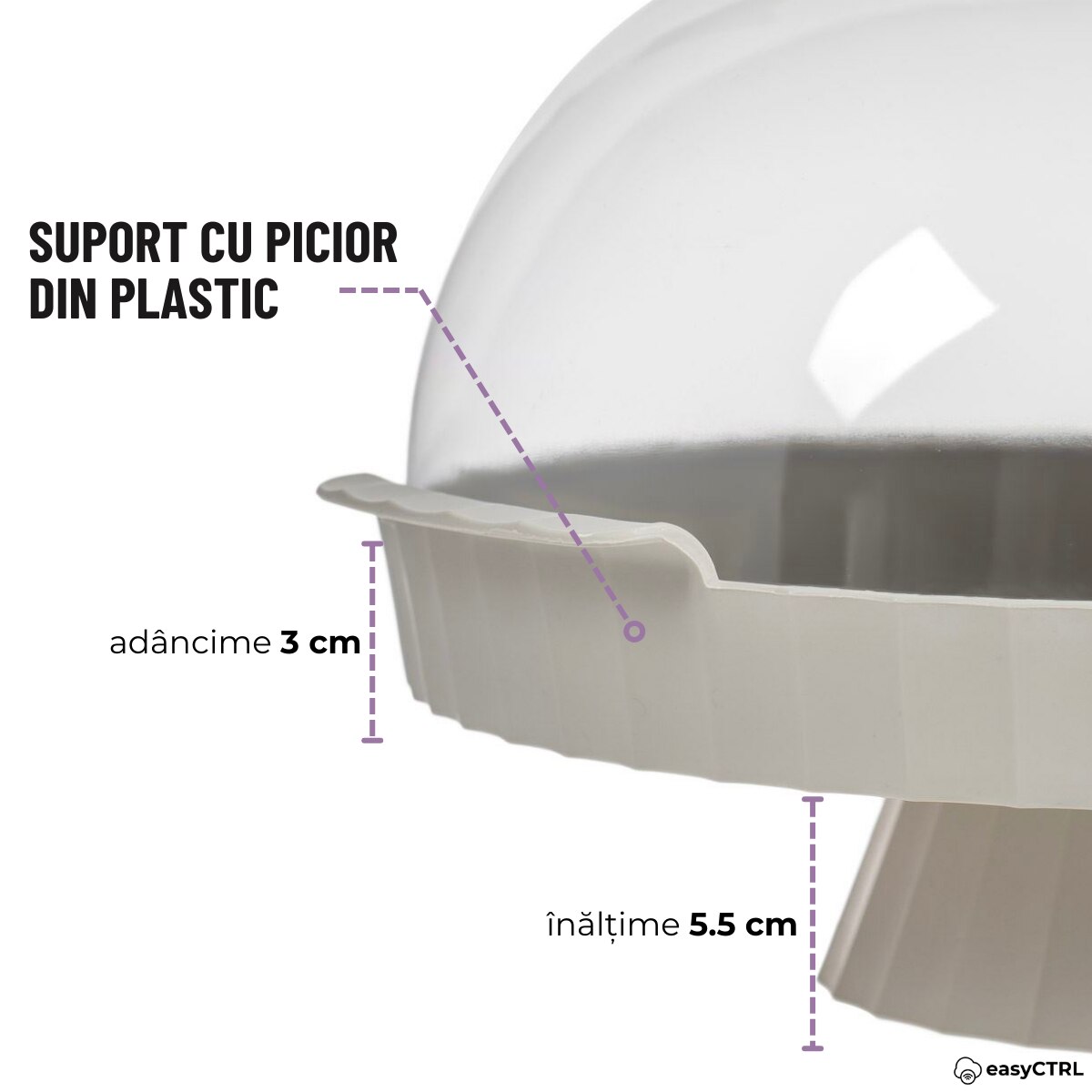 Set Platou torturi si prajituri cu spatula, plastic, capac transparent ...