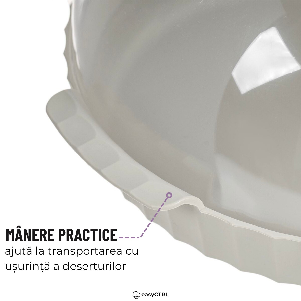 Set Platou torturi si prajituri cu spatula, plastic, capac transparent ...