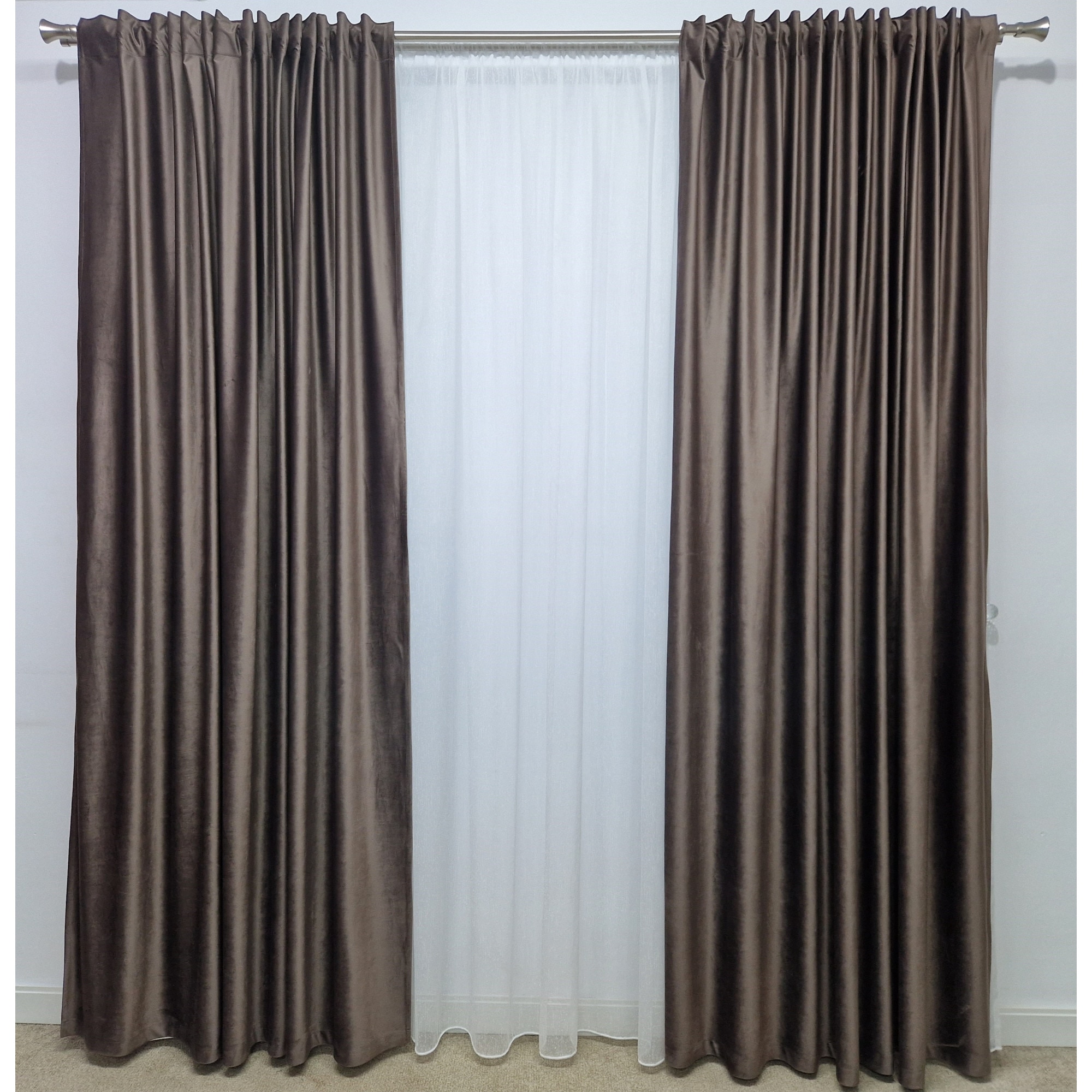 Draperie Catifea Maro cu rejansa 2 buc x 200 x 270 - eMAG.ro