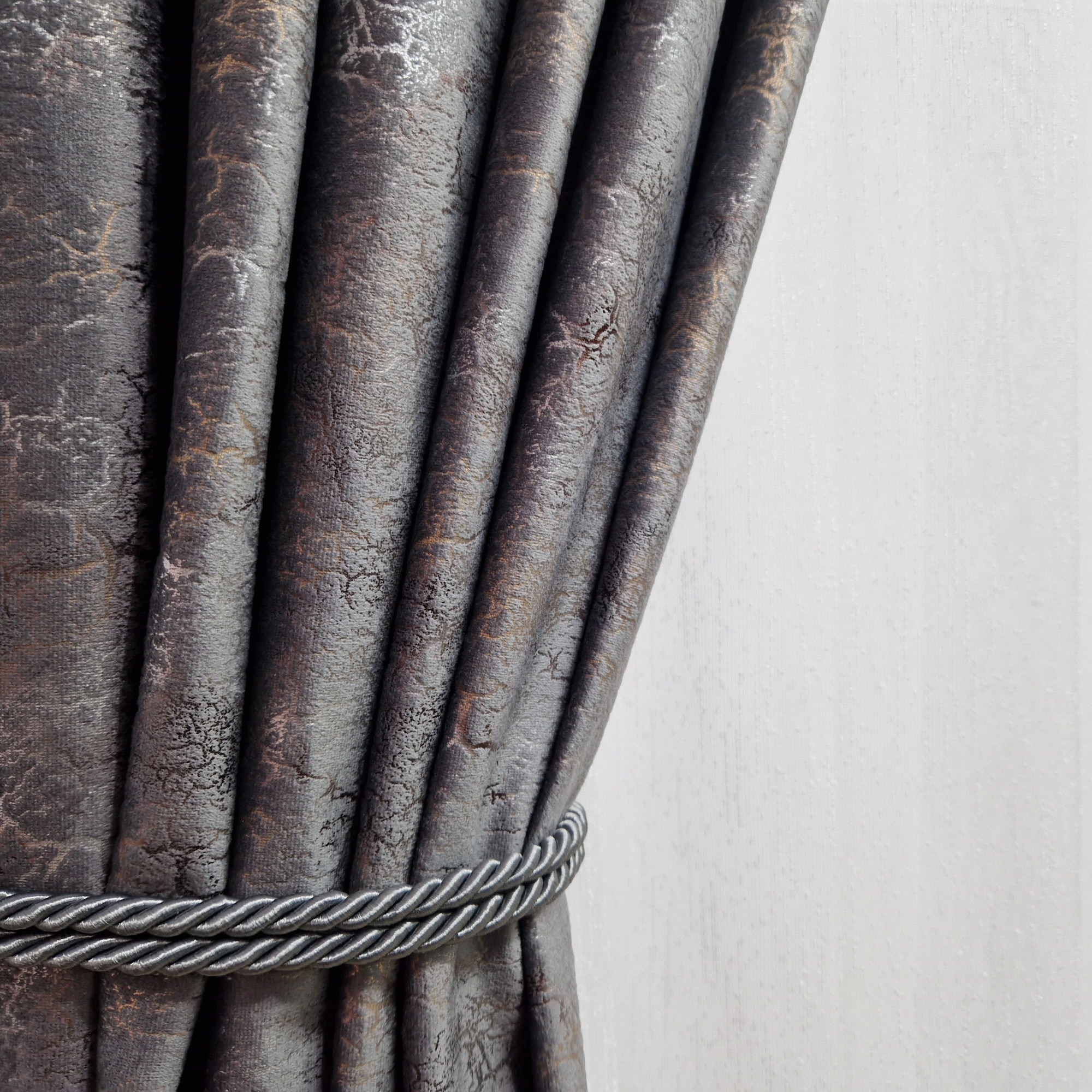 Draperie Catifea Gri Antracit model Etna cu rejansa 2 buc x 150 x 250 ...