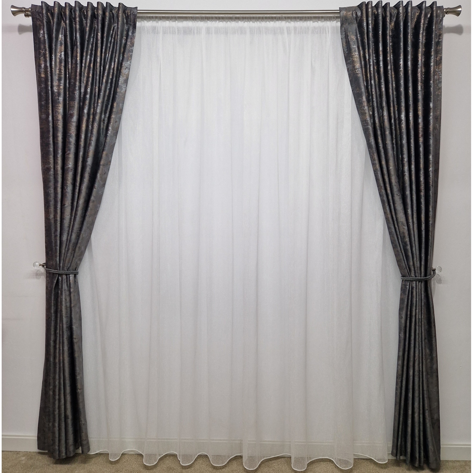 Draperie Catifea Gri Antracit model Etna cu rejansa 2 buc x 250 x 250 ...