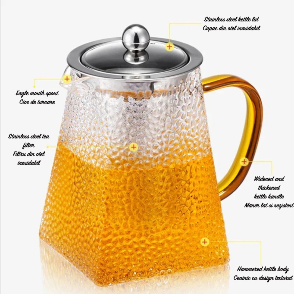 Set 2 ceainice, Quasar & Co.®, recipiente pentru ceai/cafea cu infuzor ...