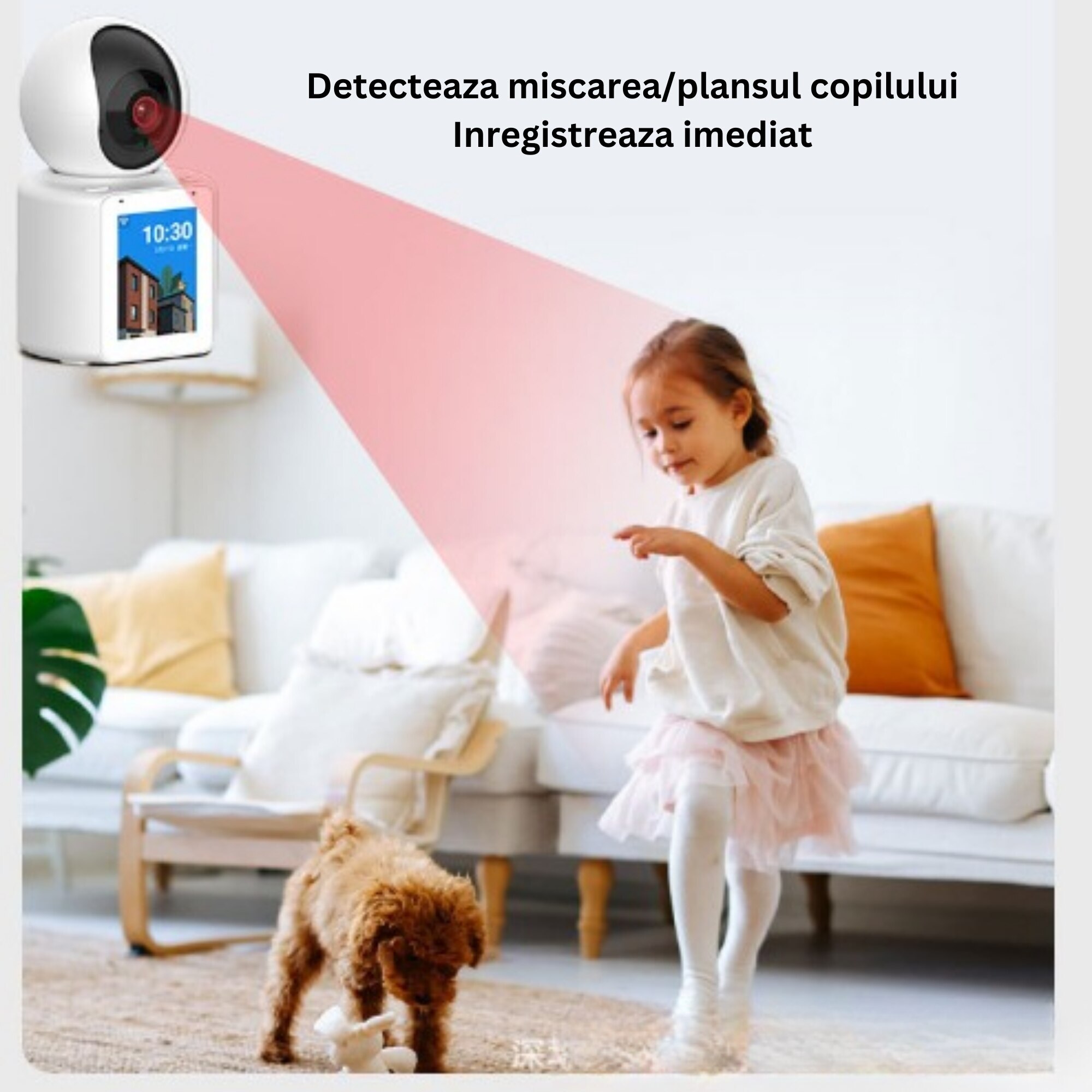 Baby Monitor WiFi, UNLINES, Monitorizare 360°, Comunicare Bidirectional ...