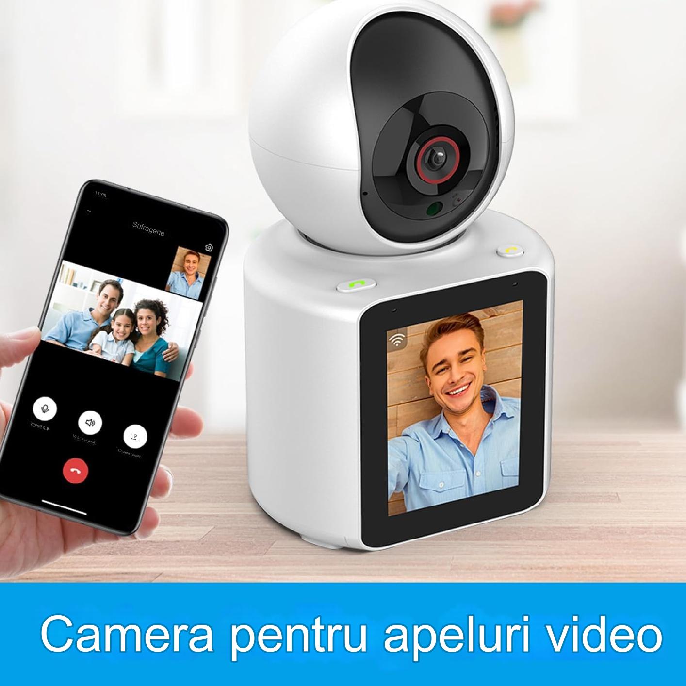 Baby Monitor WiFi, UNLINES, Monitorizare 360°, Comunicare Bidirectional ...