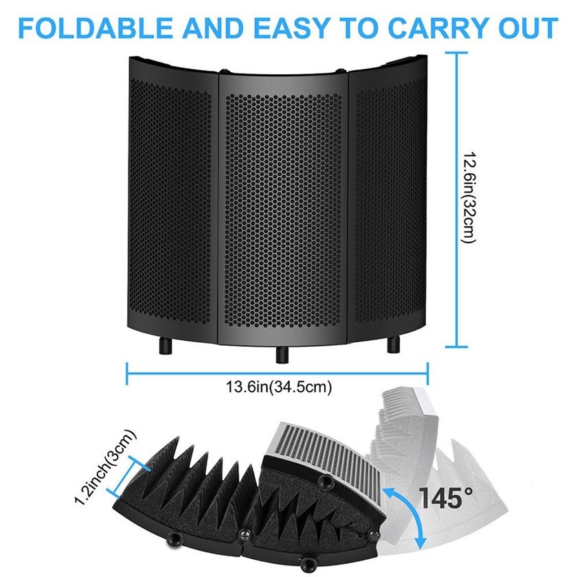 Filtru microfon, Scut de izolare a zgomotelor pentru microfon birou si ...