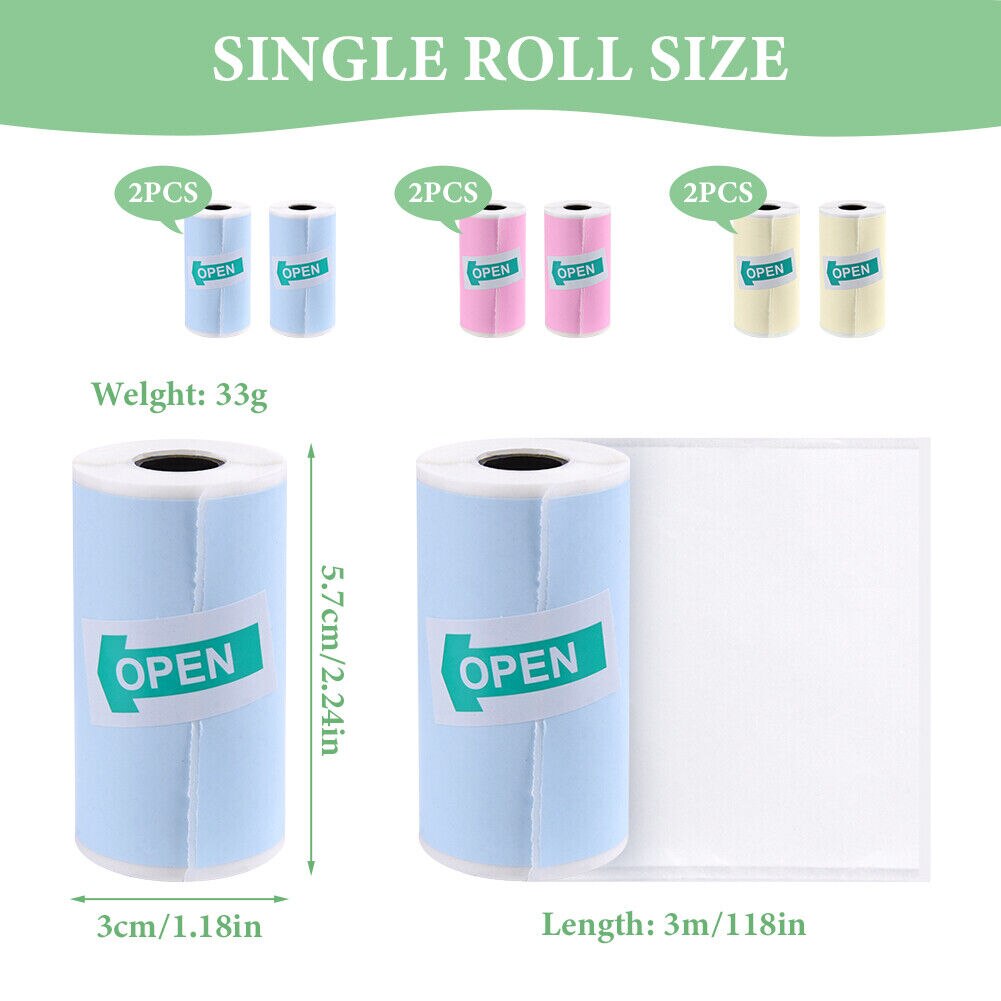 Set de 6 rola de hartie de imprimanta, EYUSALL, poate fi lipit, pentru ...