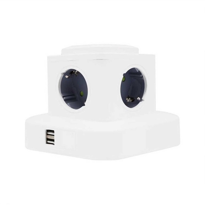 Multi-priza verticala 4 pozitii - Suko - 2USB - eMAG.ro