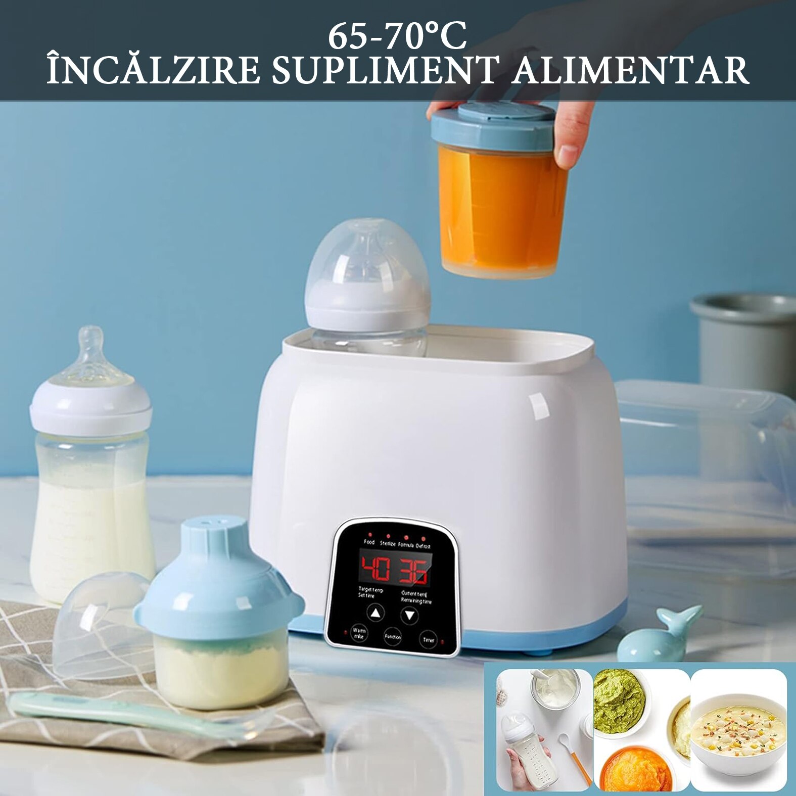 Incalzitor Biberoane, Sterilizator Multifunctional 6 in 1, Incalzire ...