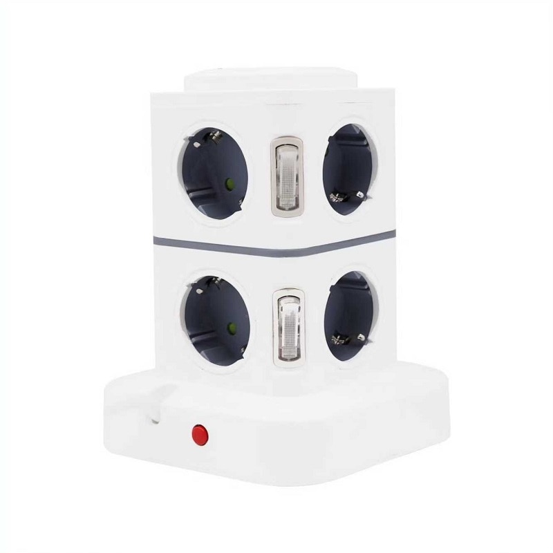 Priza multipla verticala, 8 prize, alb - eMAG.ro