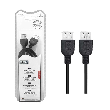Cablu USB, Sgl, Plastic, Negru, 5m - eMAG.ro