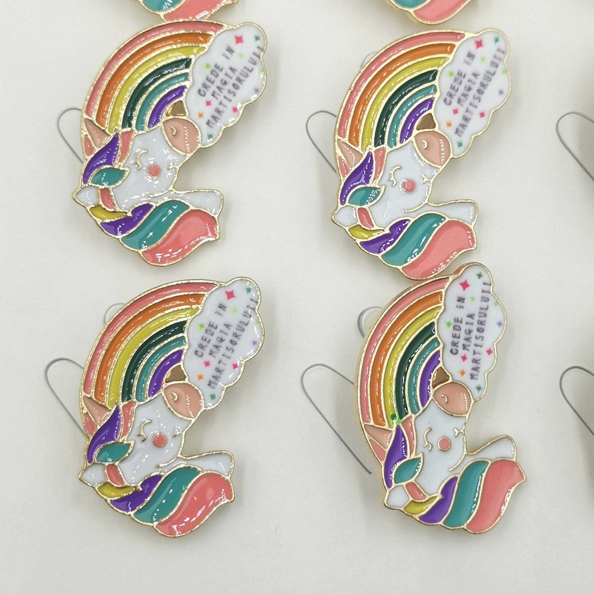Set 12 brose pentru martisor, NEVERMORE, curcubeu cu unicorn ...